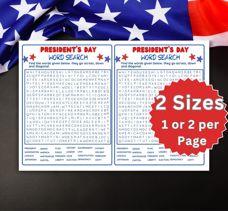 Presidents’ Day Word Search | U.S. Presidents Vocabulary Puzzle | No ...