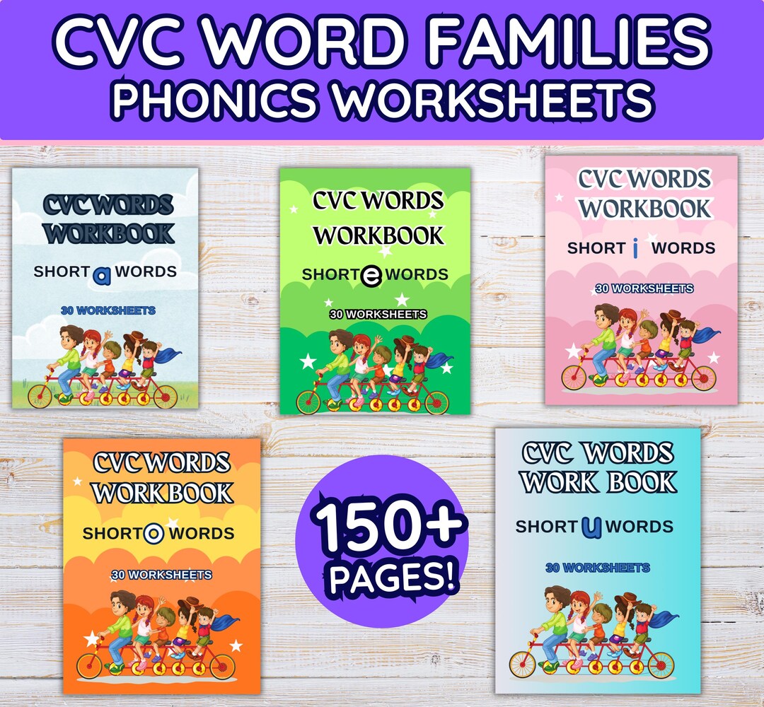 CVC Word Families Worksheets | a E I O U Phonics Worksheets Mega Bundle ...