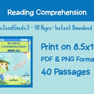 40 Reading Comprehension Passages for Grade 2 & 3 | Printable Fluency ...