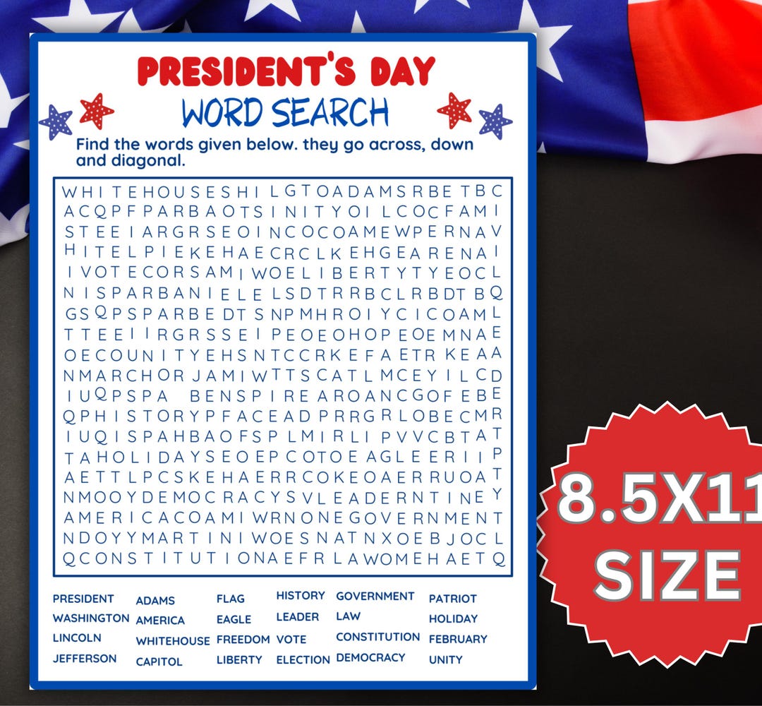 Presidents’ Day Word Search | U.S. Presidents Vocabulary Puzzle | No ...