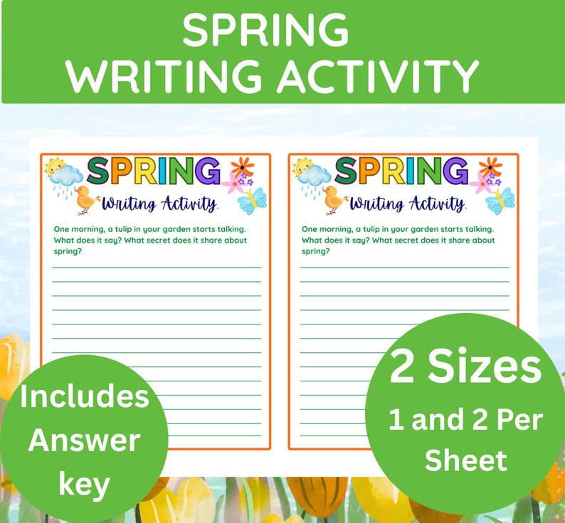 Spring Writing Activity Printable | Creative Writing Prompts | Seasonal ...