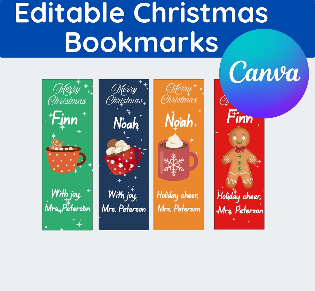 Editable Christmas Bookmarks | Winter Bookmarks | Classroom Christmas ...