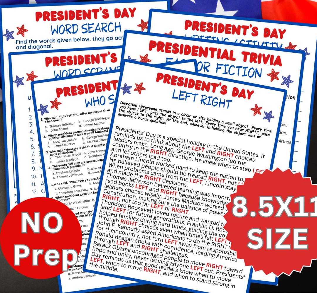 Presidents’ Day Mega Bundle | Reading, Writing & Games Pack | U.S ...