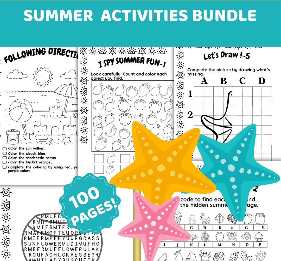 Summer Activity Bundle for Kids | 100 Printable Summer Games ...