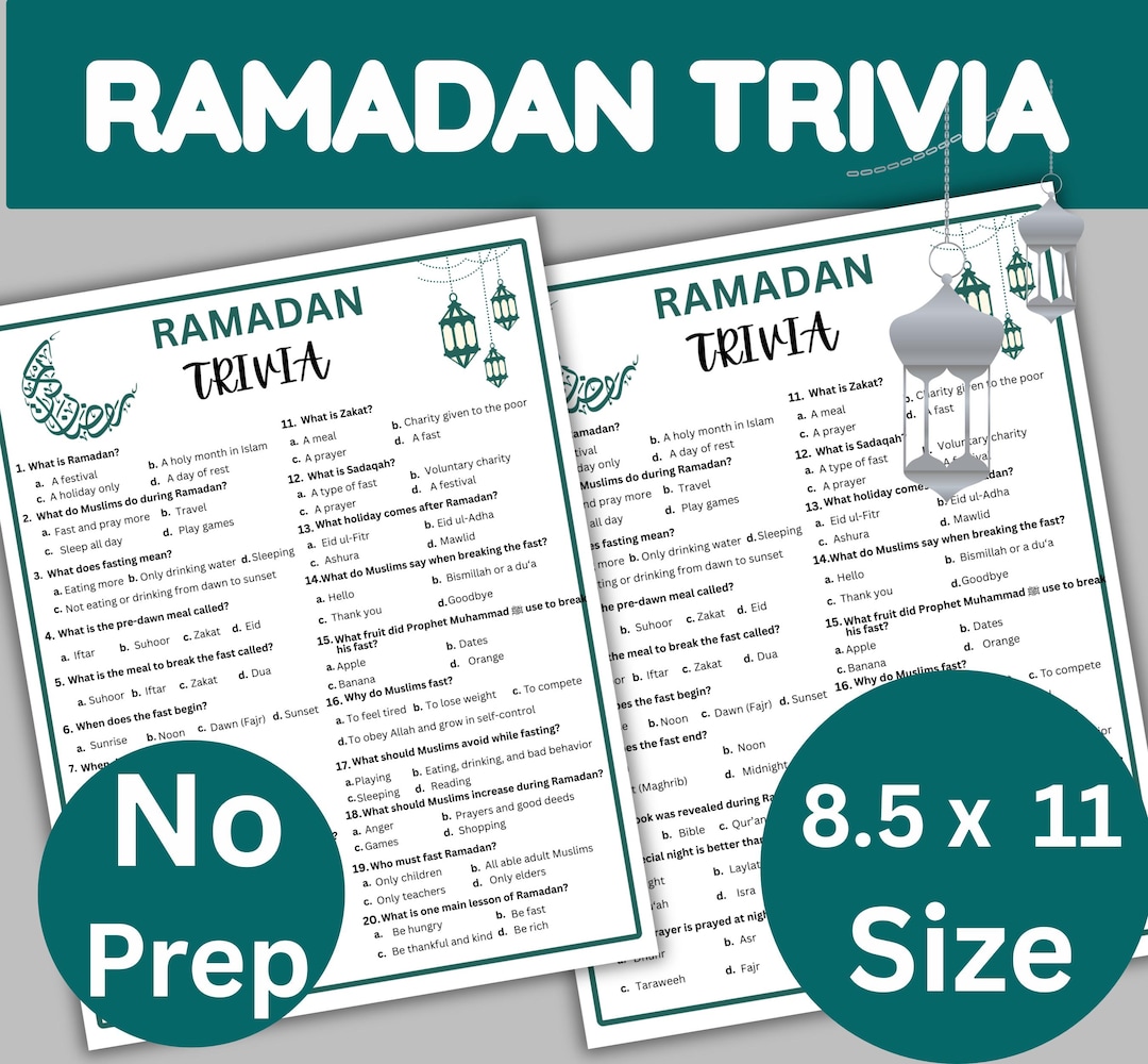 Ramadan Trivia for Kids | Islamic Quiz Worksheet | Muslim Classroom ...