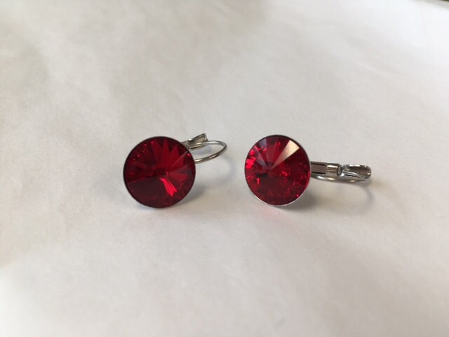 January Birthstone Swarovski Crystal Earrings - Etsy