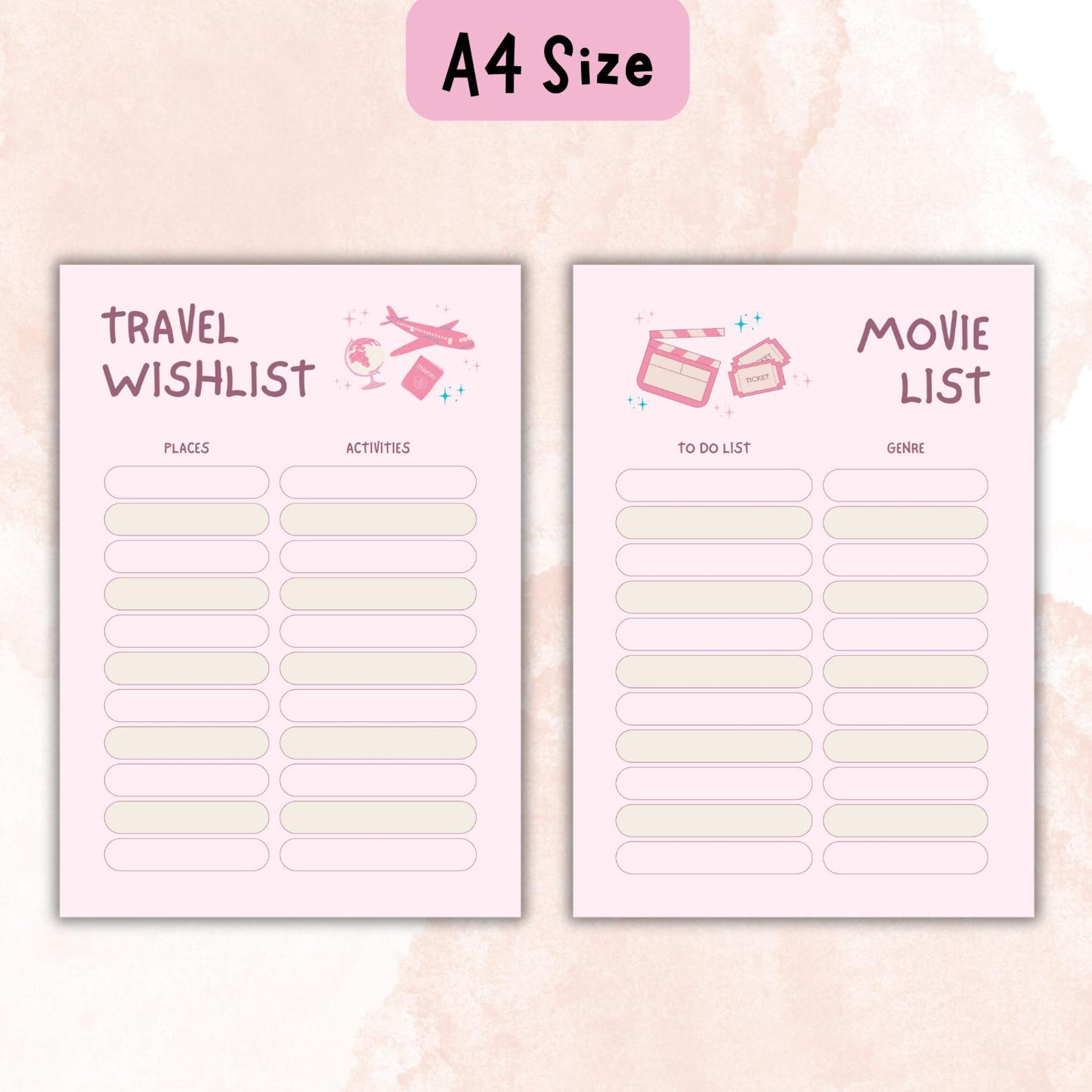 Pink Floral Printable Planner Bundle | 10-in-1 Elegant Digital Planning ...
