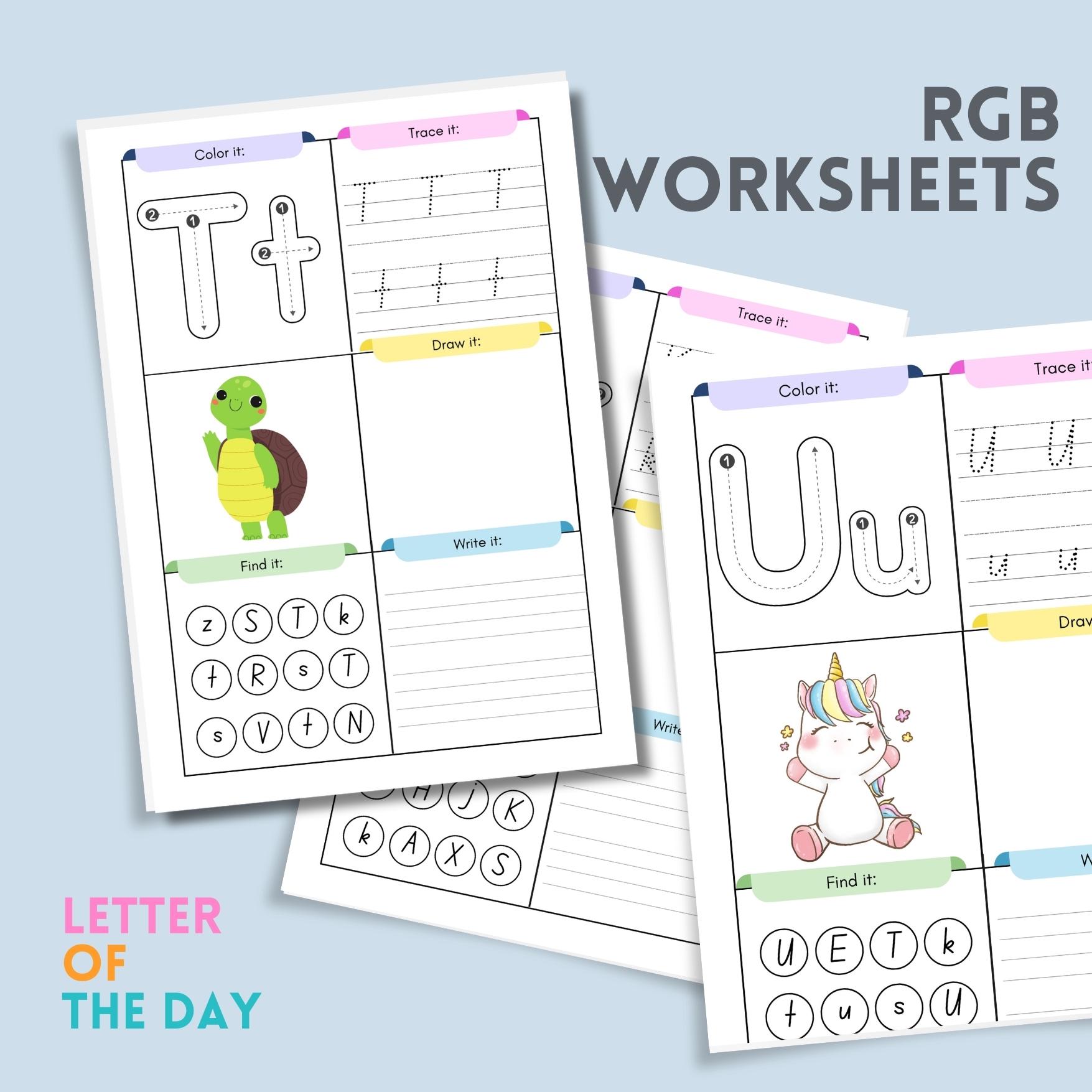 Letter of the Day Worksheets: A-Z Alphabet Tracing (printable PDF) - Etsy