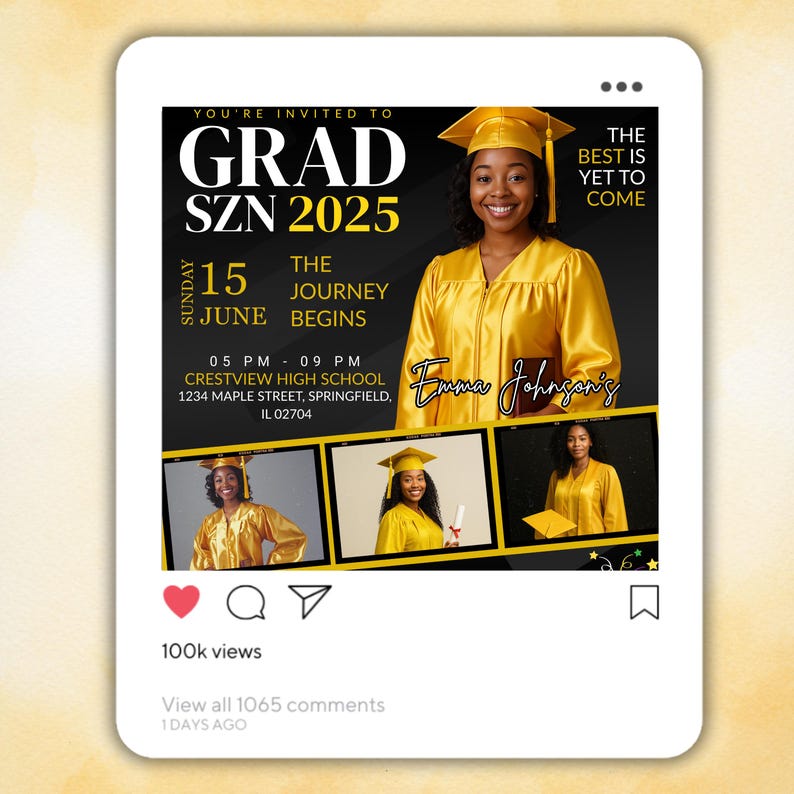 Graduate Flyer 2025 Canva Template, Graduation Party Flyer, Grad ...