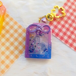 HEALTH Omamori Lucky Japanese Keychain Resin Shaker Handmade | Cute ...