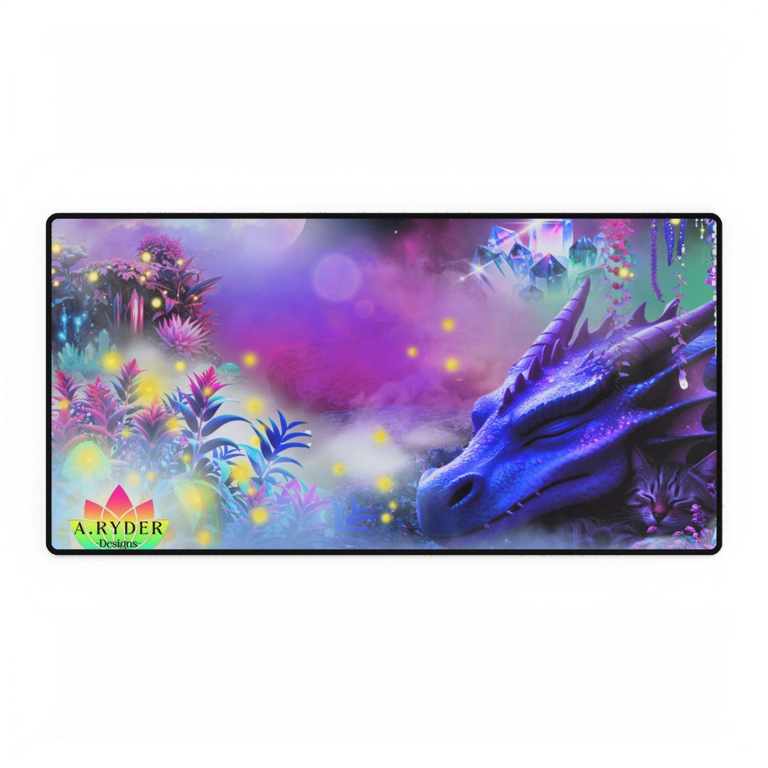 Fantasy Dragon Desk Mat - Magical Office Decor, Gaming Setup, Gift for ...