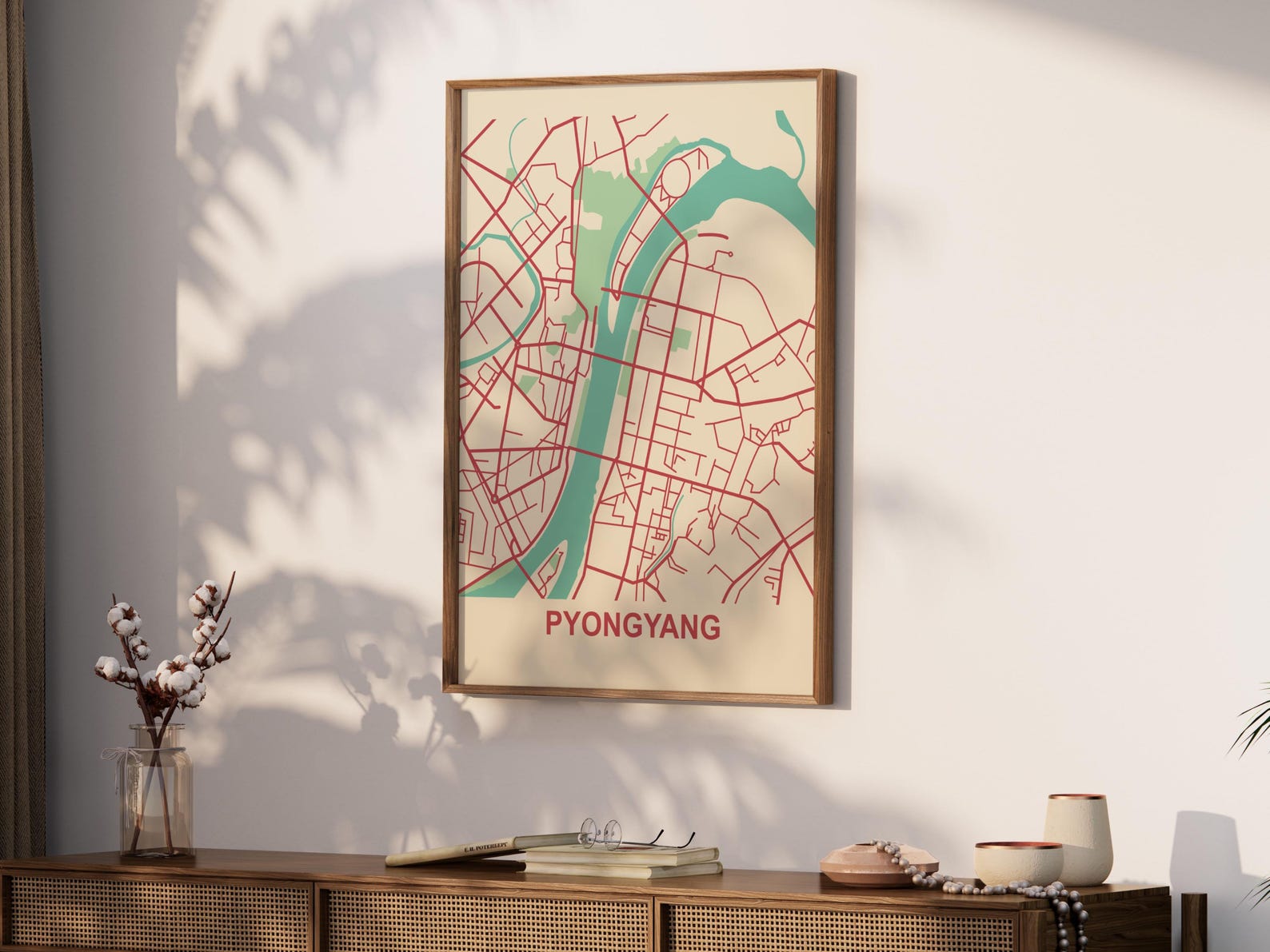 Pyongyang Map Poster Digital Print Wall Decor - Etsy