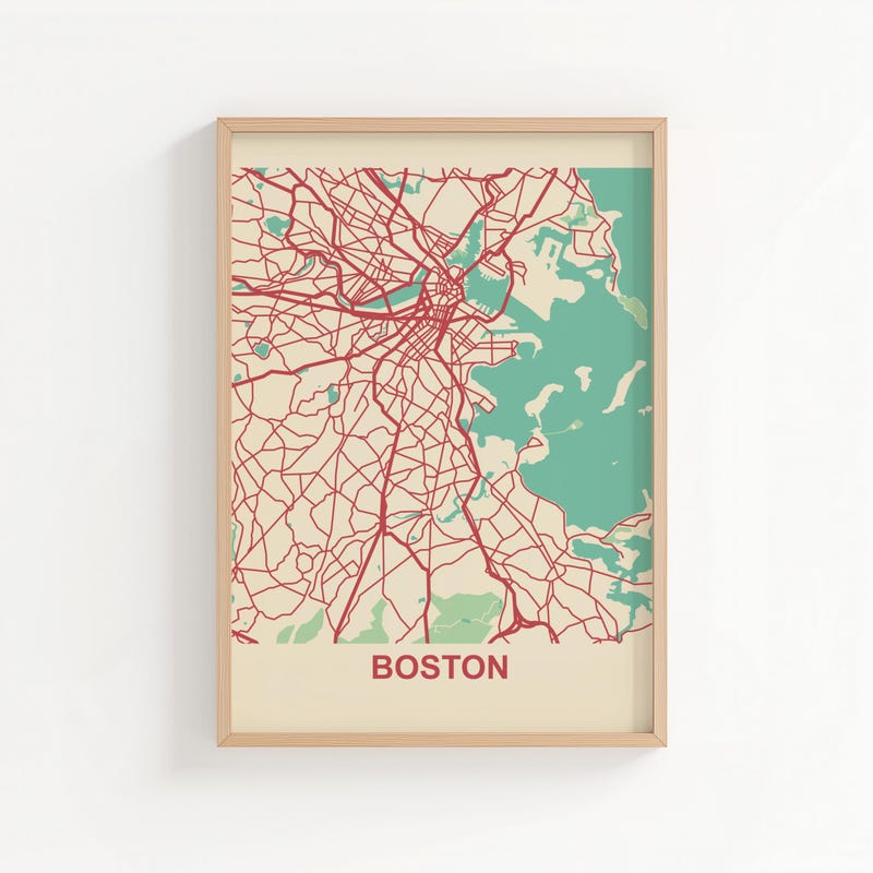 Boston Map Poster - Etsy