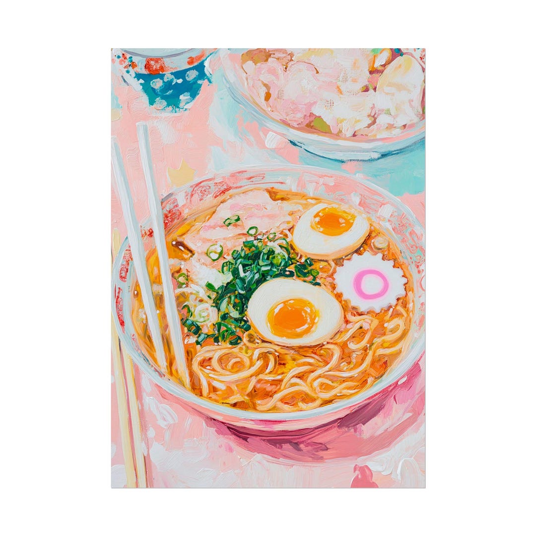 Pink Painted Ramen Bowl - Etsy