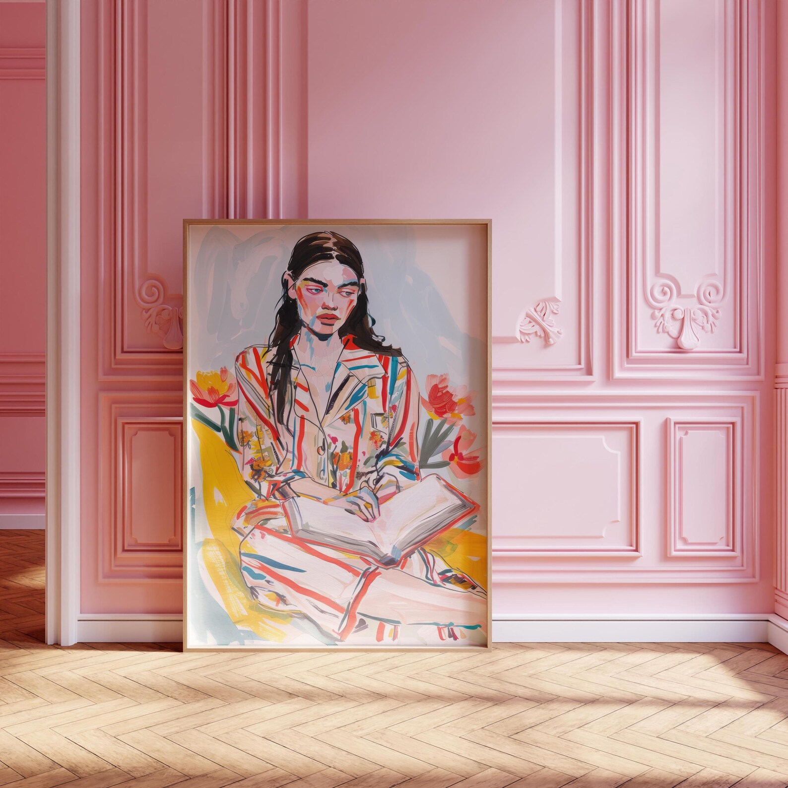 Woman Reading Wall Art Print | Calming Feminine Poster | Book Lover ...
