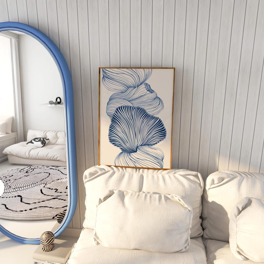 Blue Shell Design Pattern Poster Print - Etsy