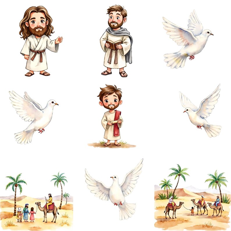 Bible Characters Clipart – 50+ PNG Illustrations, Christian Religious ...