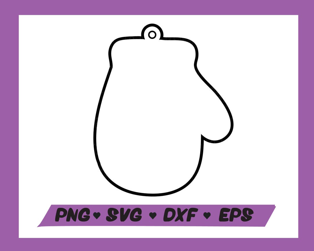Christmas Mitten SVG: Gift Tag Outline, Cricut Cut Files (digital ...