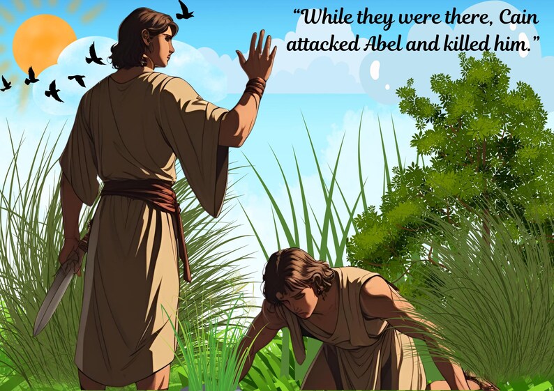 Cain and Abel Kids' Bible Story Ebook: Colorful Illustrations (PLR License) - Etsy