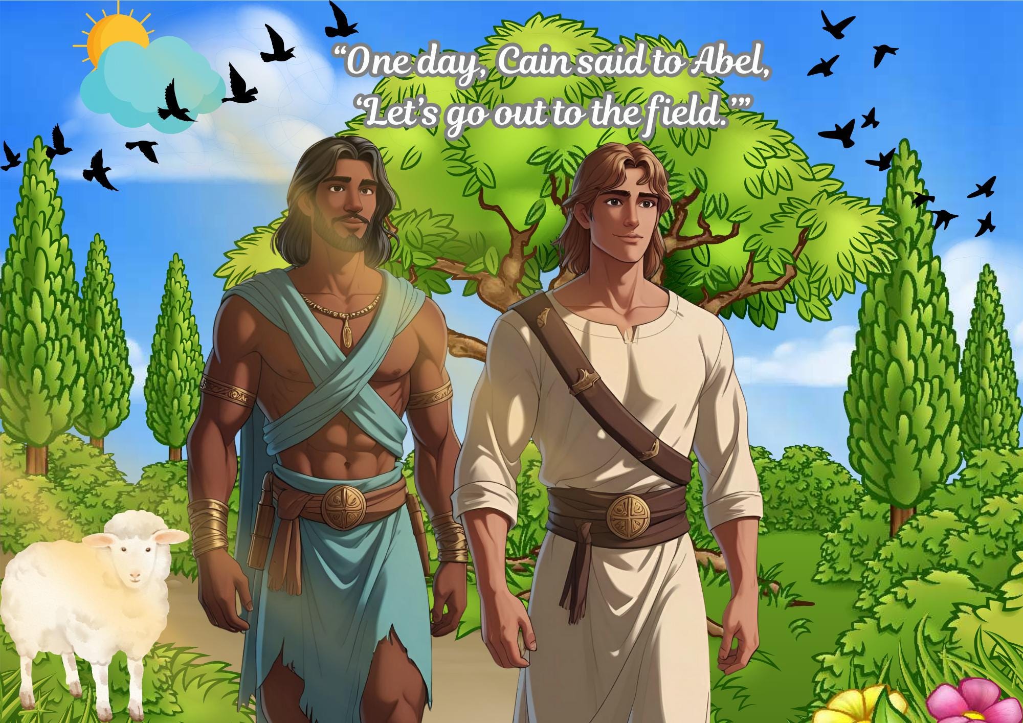 Cain and Abel Kids' Bible Story Ebook: Colorful Illustrations (PLR ...