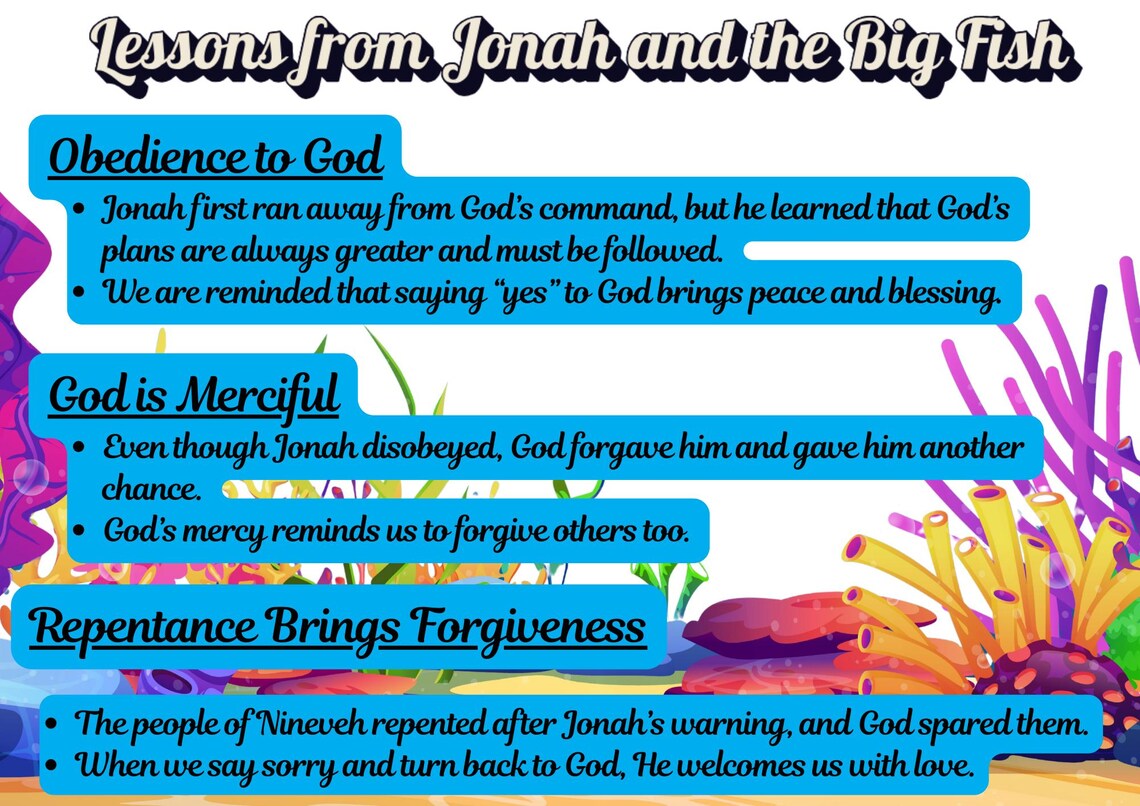 Jonah and the Big Fish Kids Ebook: Bible Story (digital Download) - Etsy