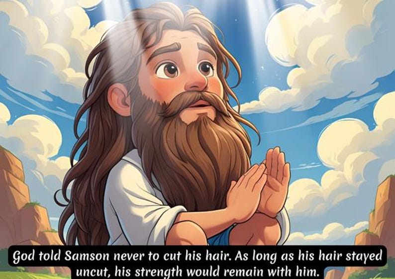 Samson and Delilah Kids' Bible Story Ebook: Watercolor Illustrations ...