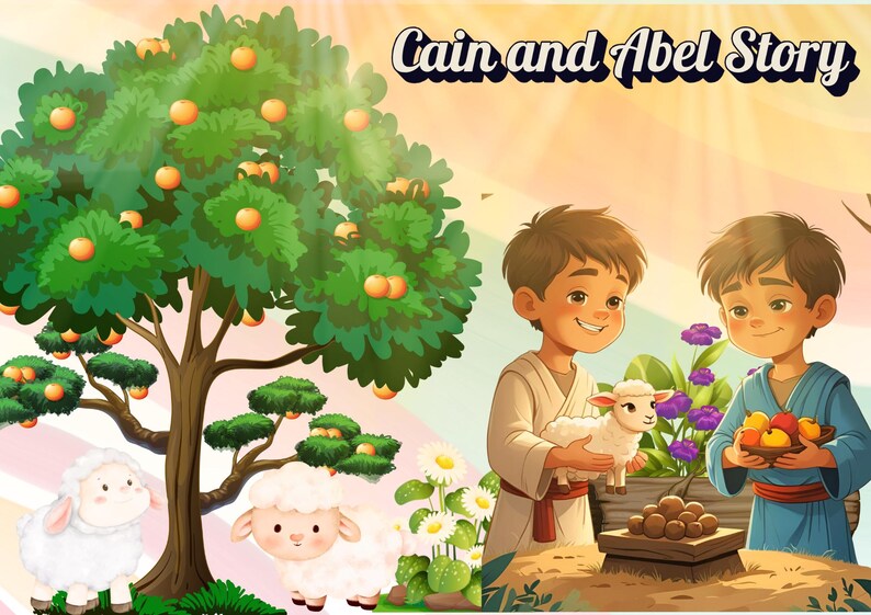Cain and Abel Kids' Bible Story Ebook: Colorful Illustrations (PLR License) - Etsy