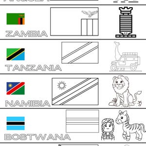 Africa Country Flag Coloring Template - Etsy
