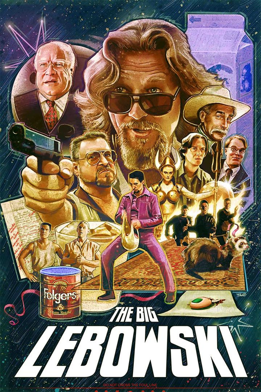 The Big Lebowski Poster – the Dude Wall Art Print, Cult Classic Movie ...
