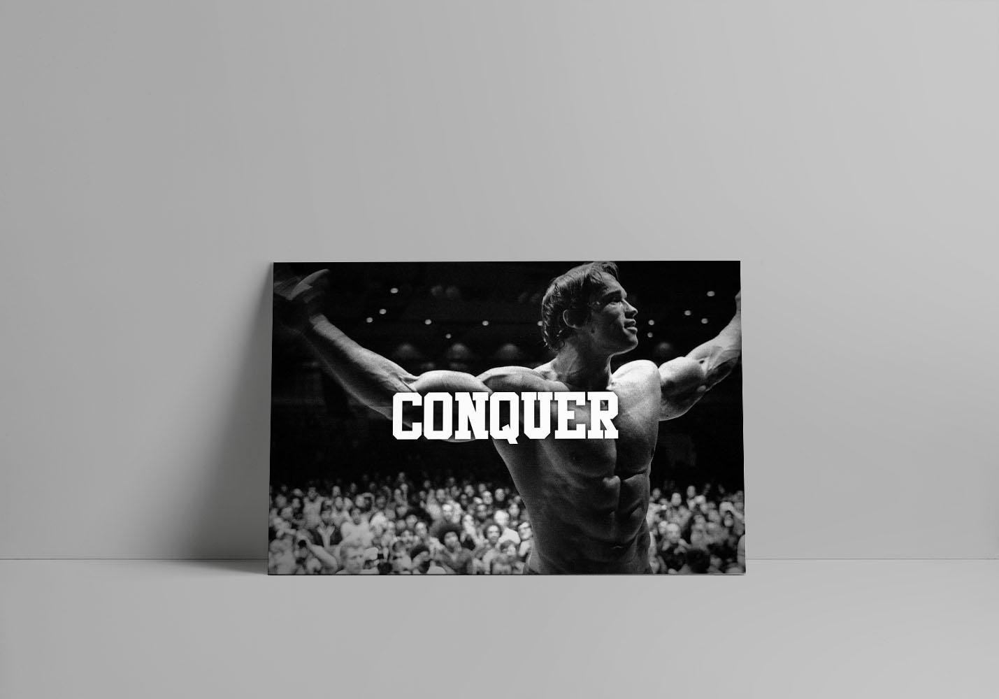 Arnold Schwarzenegger Conquer Poster – Motivational Gym Wall Art ...