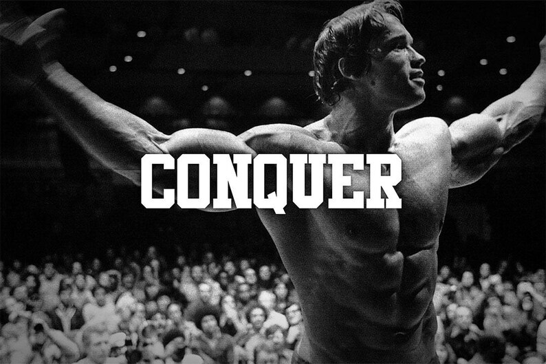 Arnold Schwarzenegger Conquer Poster – Motivational Gym Wall Art ...
