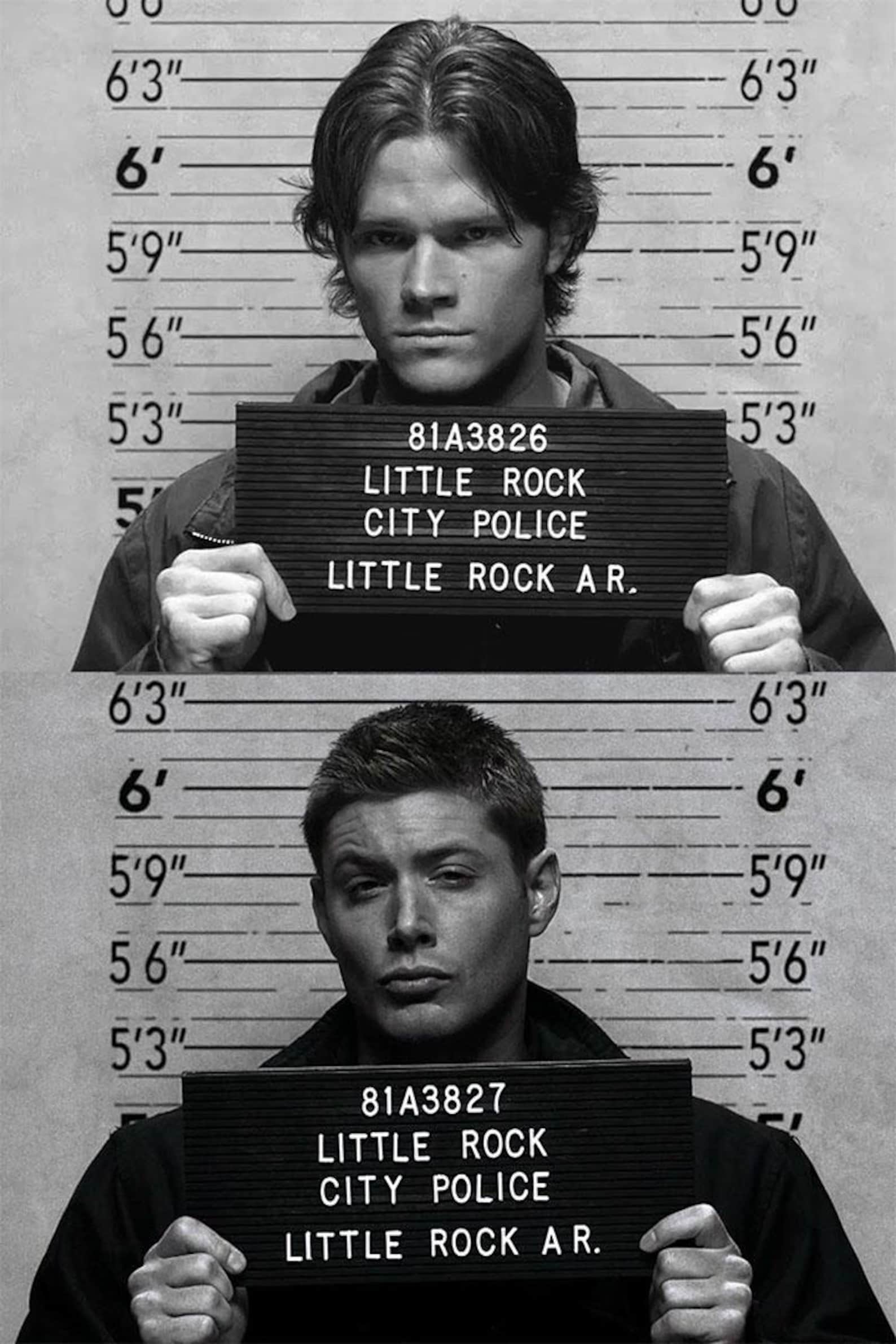 Supernatural Mugshot Poster – Dean & Sam Winchester Wall Art, FBI ...