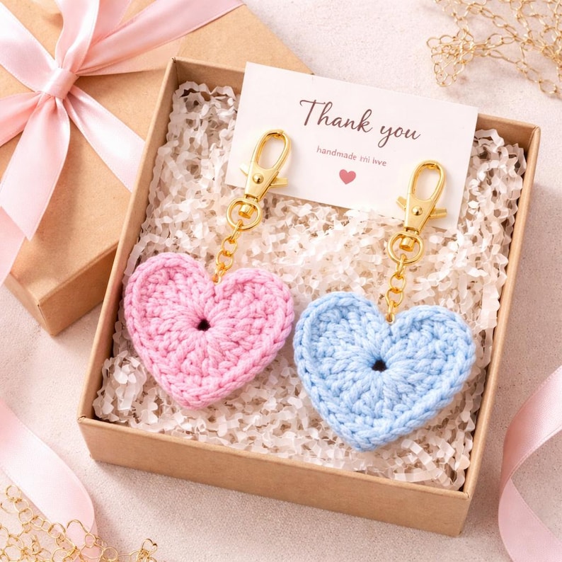 Crochet Heart Keychain Pattern PDF | Beginner Amigurumi Charm (instant ...