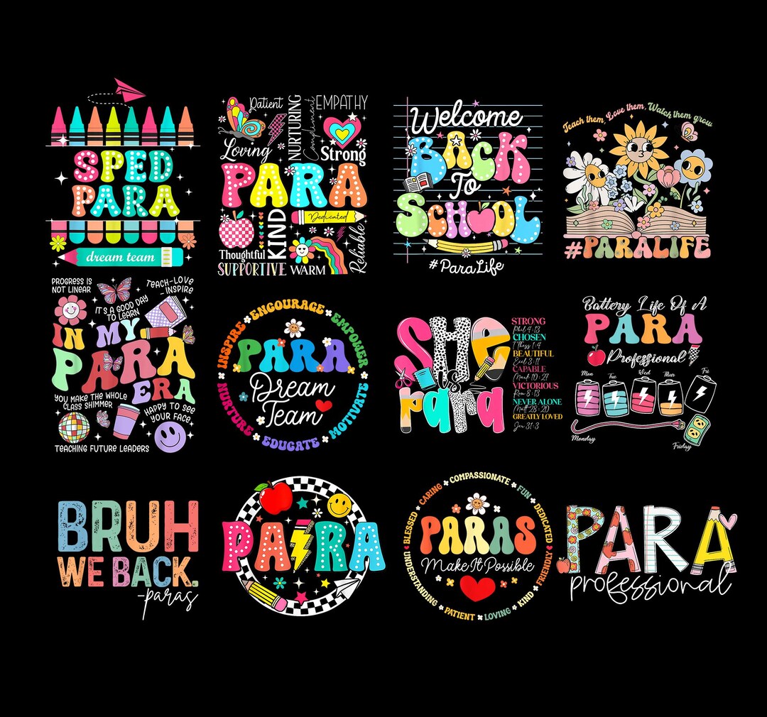 Para Appreciation Bundle, Back to School Png, Paraprofessional ...