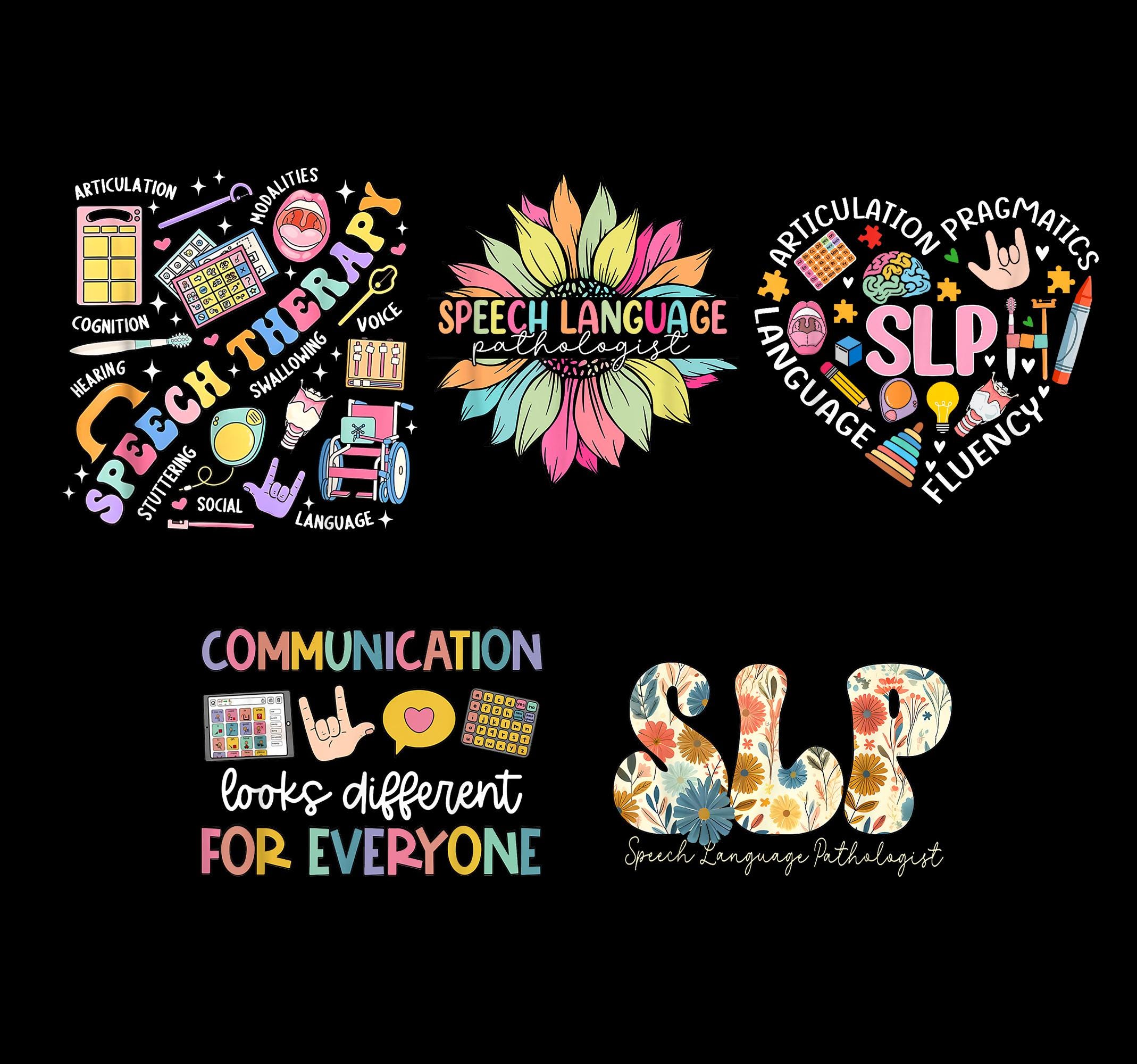 SLP Png, SLP Floral, Speech Language Pathologist Png, Back to School ...