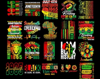 Juneteenth PNG Bundle, Juneteenth Sublimation Png, Free-ish, Black ...