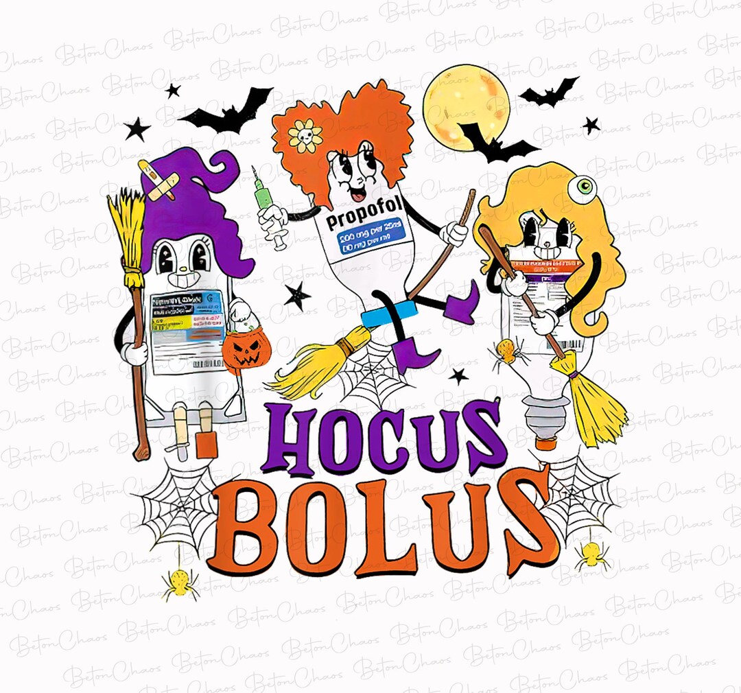 Hocus Bolus Png, Funny Halloween Nurse Png, Nurse Halloween Png, ICU ...