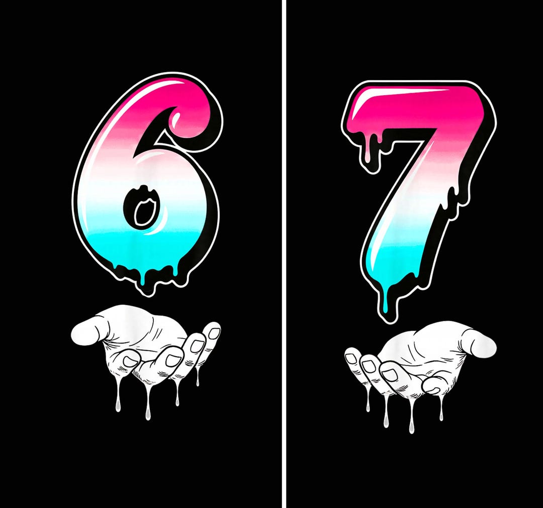 Six Seven 6 7 Meme Funny Hands PNG Bundle, Viral Internet Meme Humor ...