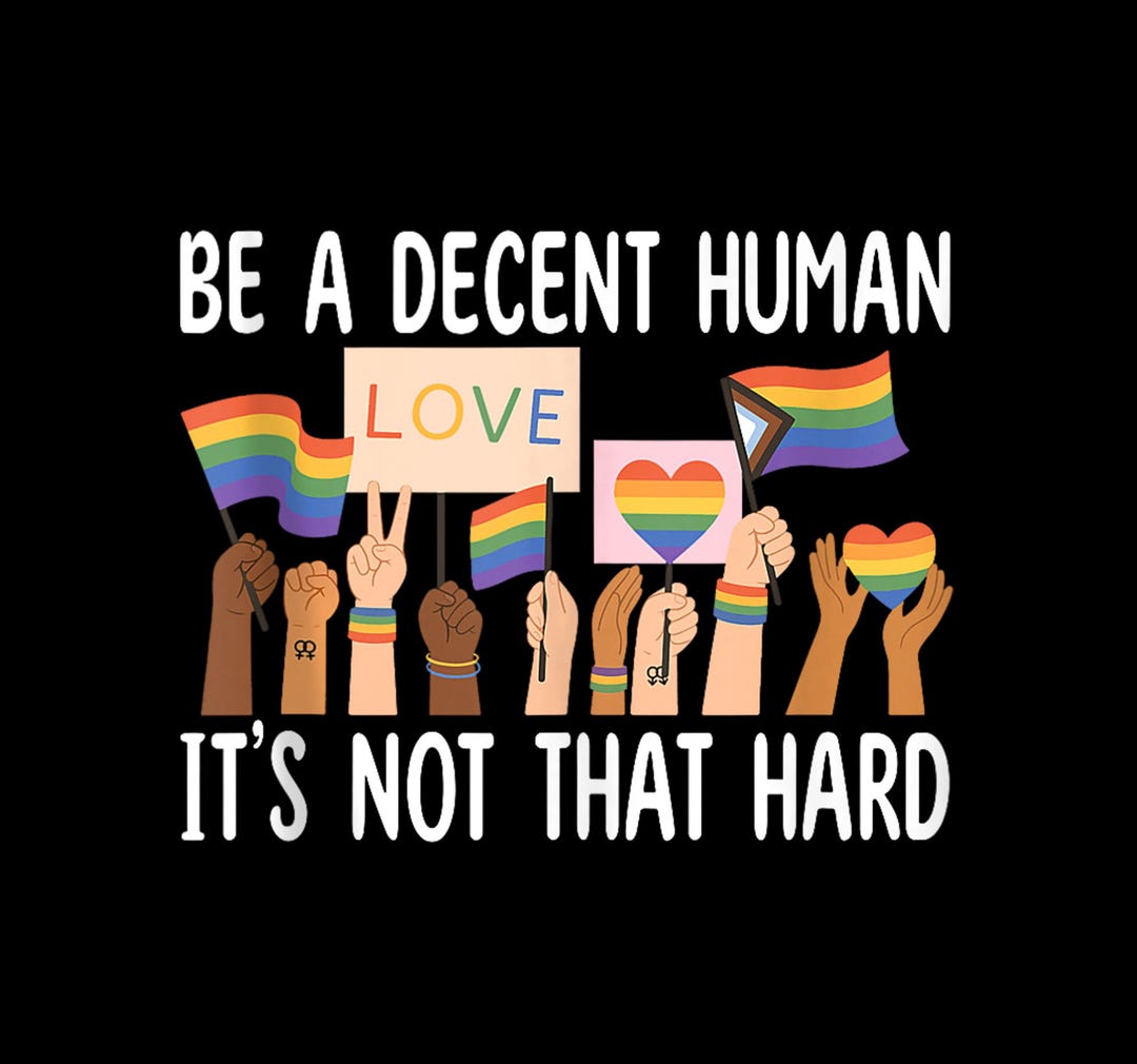 Be A Decent Human It's Not That Hard Png,human Rights,lgbt Heart Retro ...