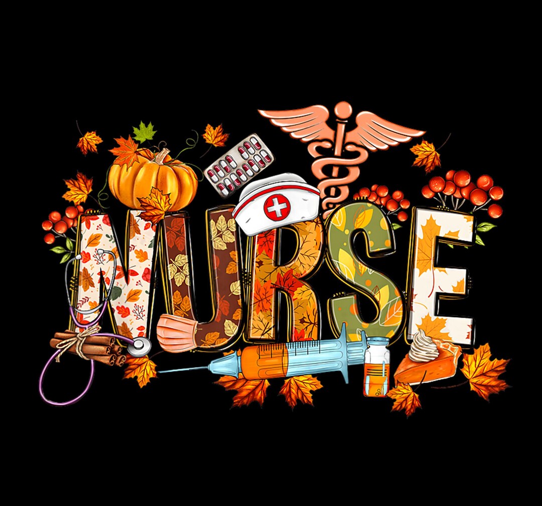 Fall Nurse Png, Nursing Png, Nurse Pumpkins Png, Retro Nurse Png ...