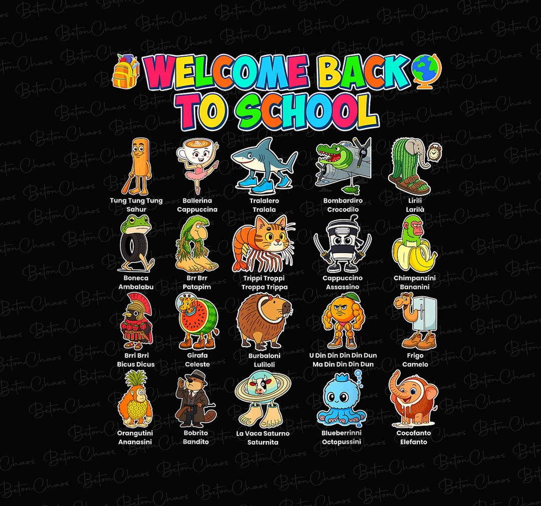 Italian Brainrot Back to School Png, Italian Brainrot Shirt Design ...