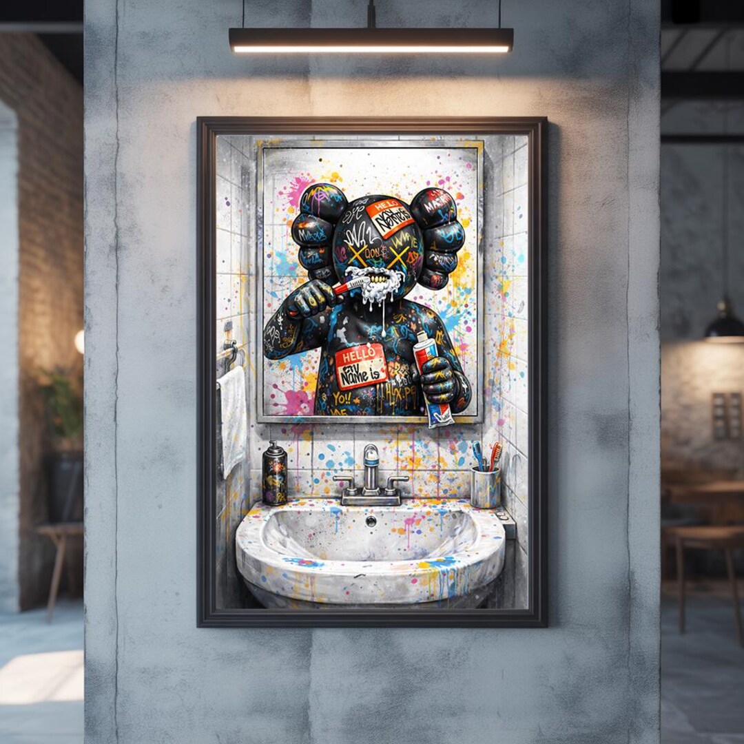 Kaws Poster and Figure Art for Hypebeast Room Decor, Graffiti Style ...