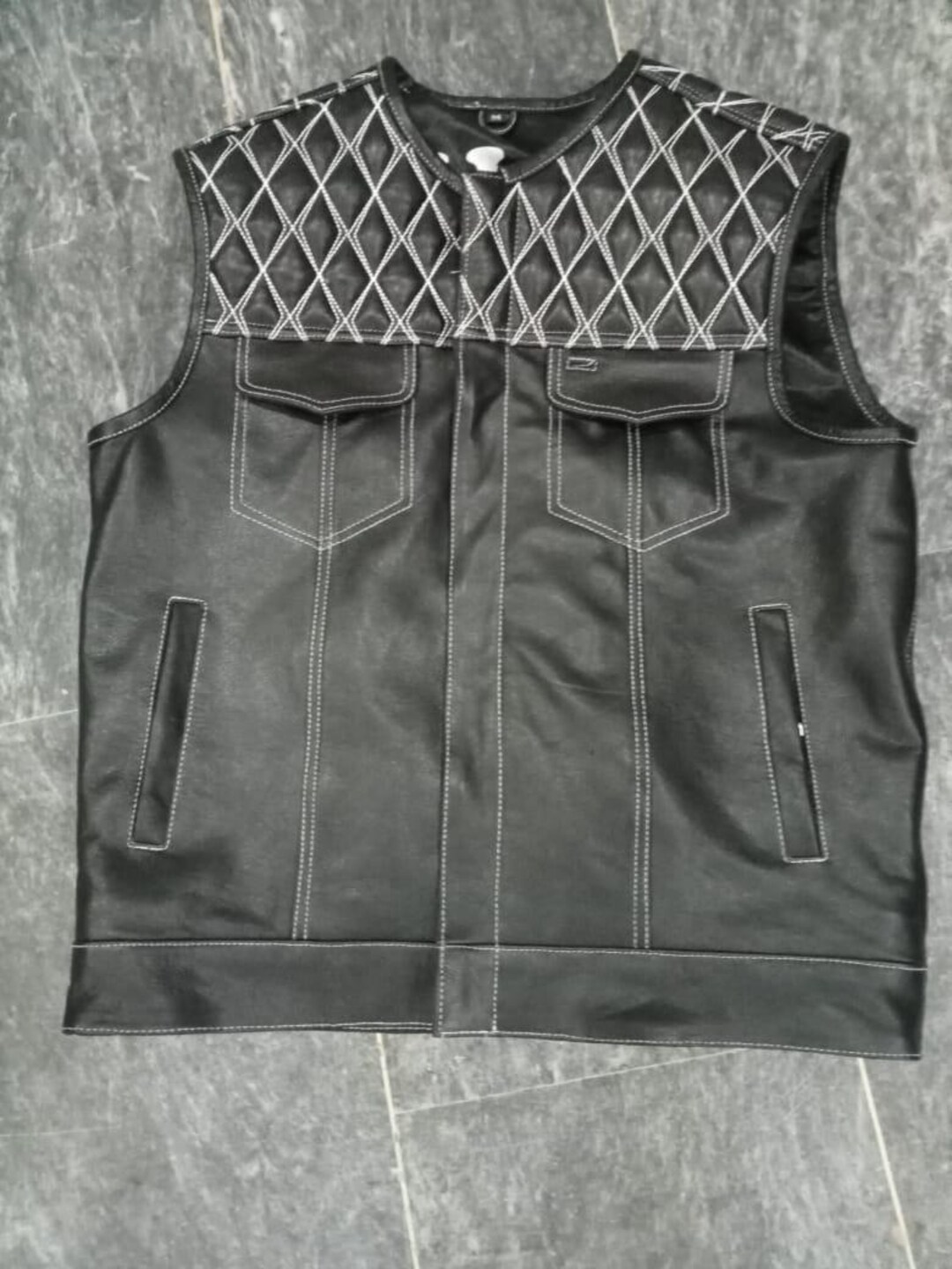 Men's Leather Club Vests / Genuine Leather Club Vest Handcrafted ...
