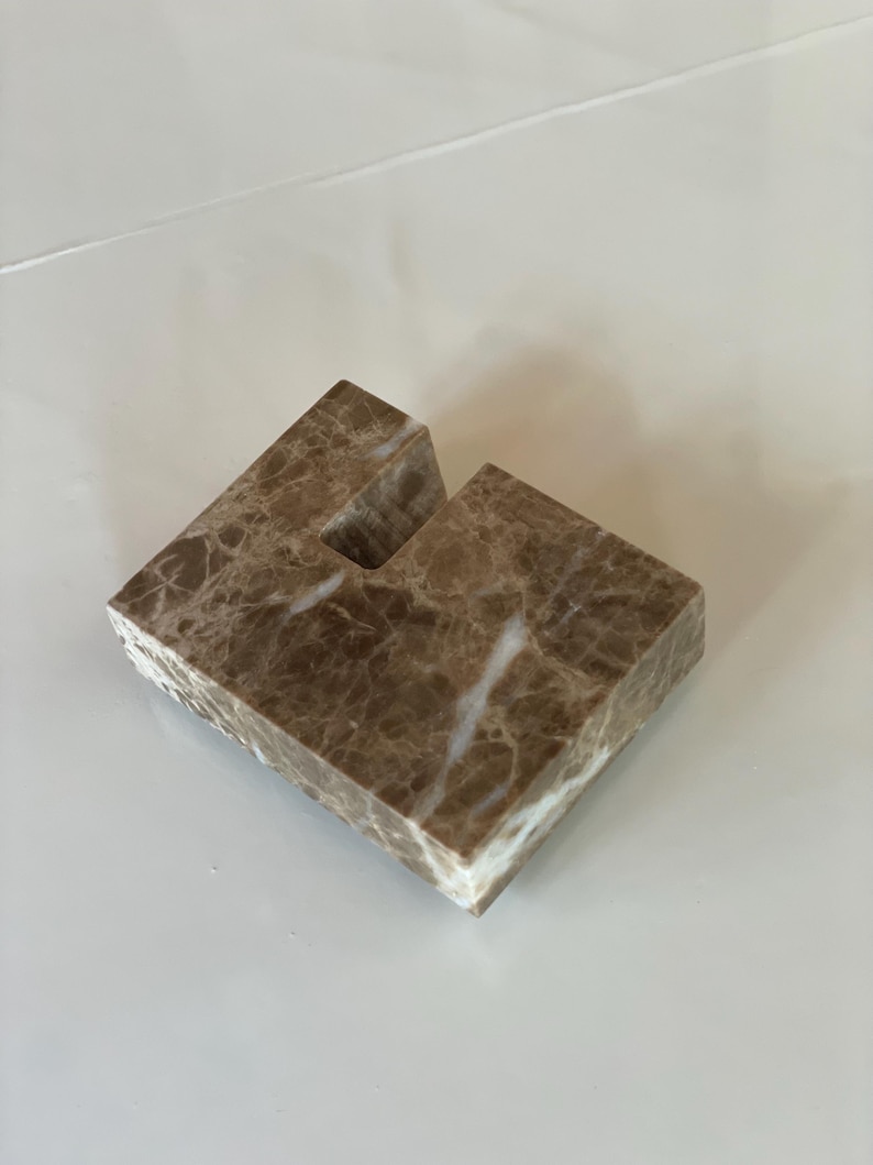 Solid Marble Phone Stand – Minimalist Desk Accessory | Handmade Stone ...