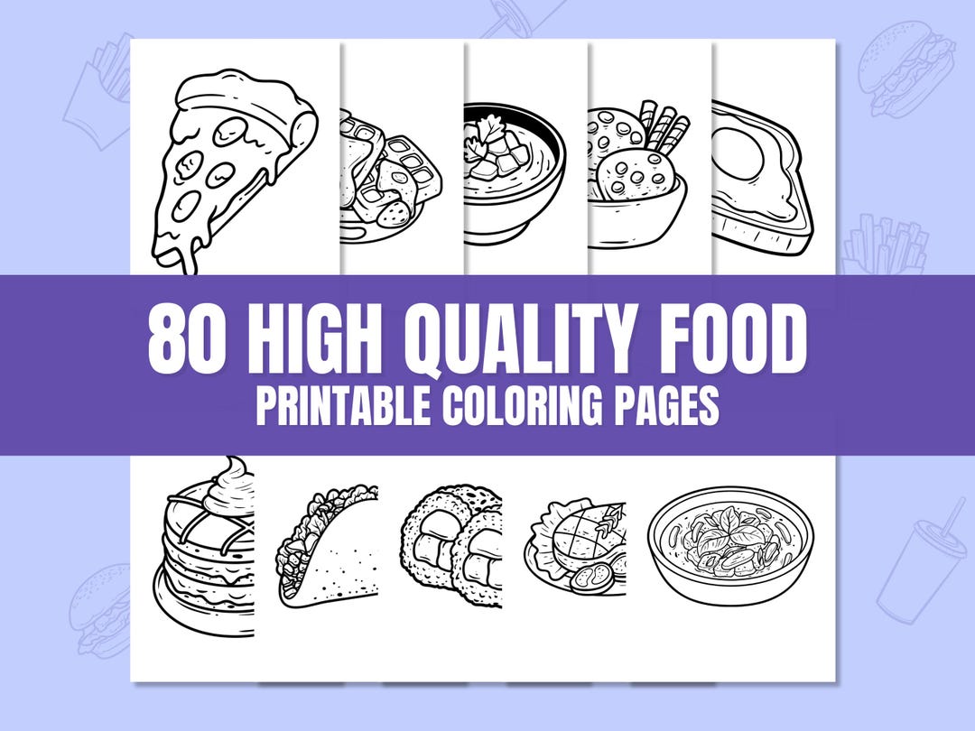 80 High Quality Food Coloring Printable Pages | Activity Books ...