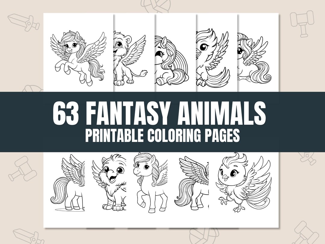 63 Fantasy Animal Printable Coloring Pages for Kids | Fantasy Animal ...