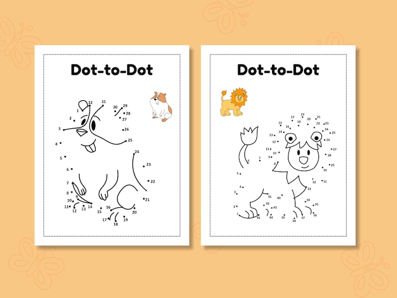 90 Dot to Dot Bundle Printable Coloring Pages for Preschool and ...