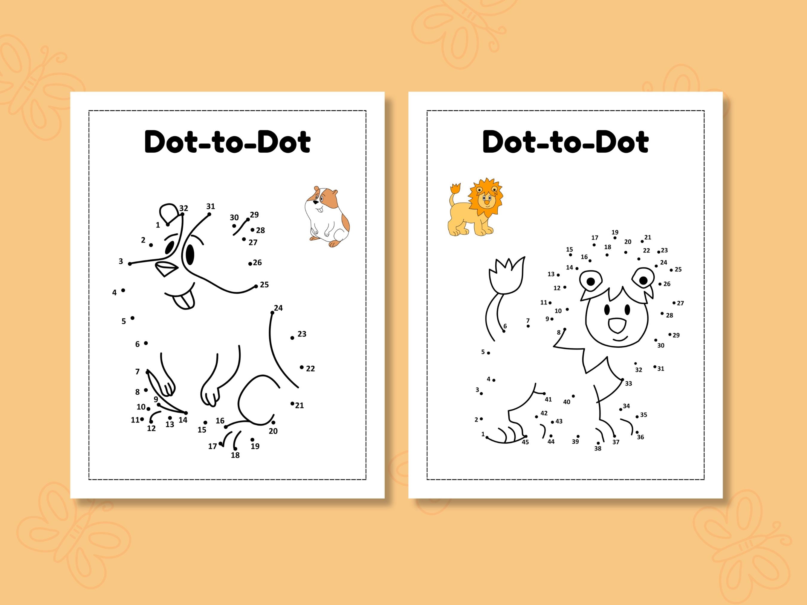 90 Dot to Dot Bundle Printable Coloring Pages for Preschool and ...