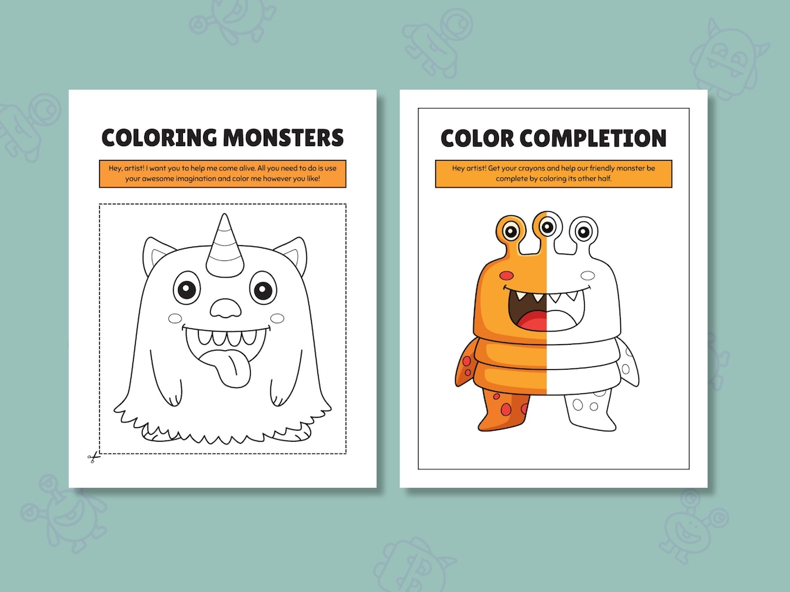 95 Monster Activity Book Printable Coloring Pages for Kids | Activity ...
