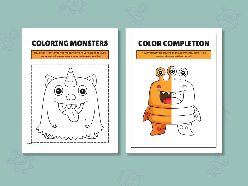 95 Monster Activity Book Printable Coloring Pages for Kids | Activity ...